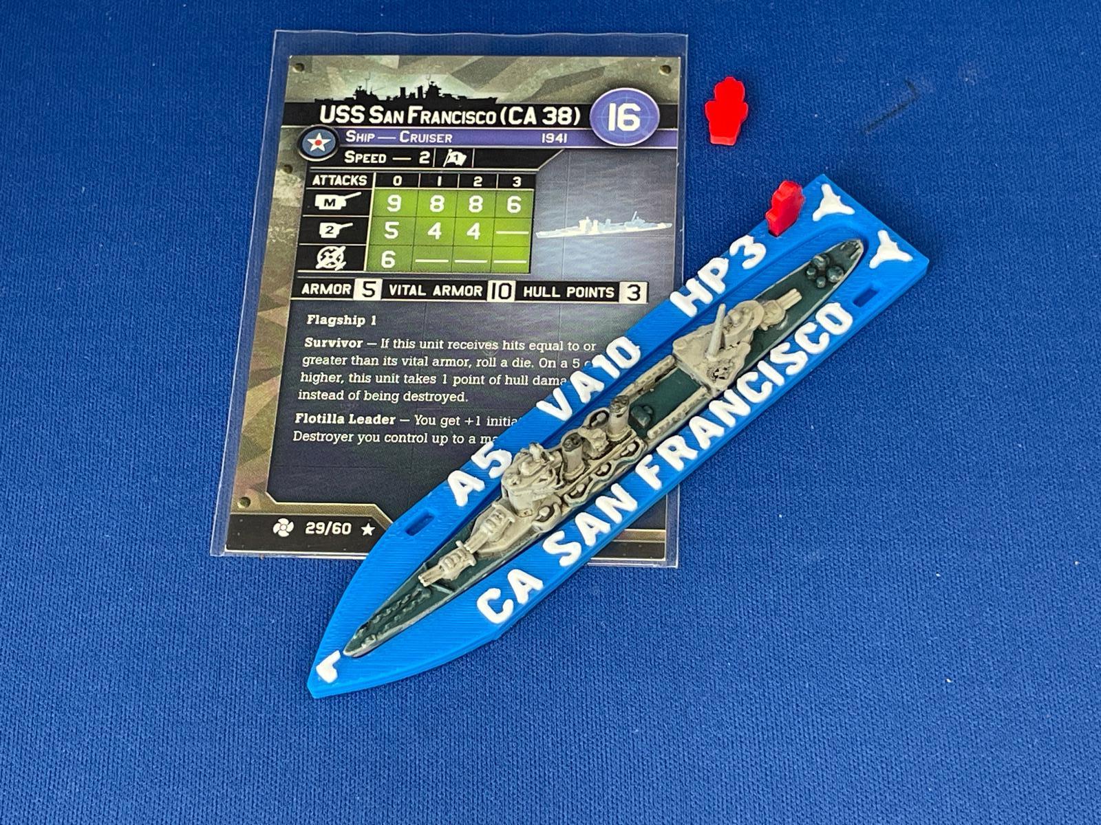 War at Sea USS San Francisco Ship Base - Game Aid by The Fun Kingdom ...